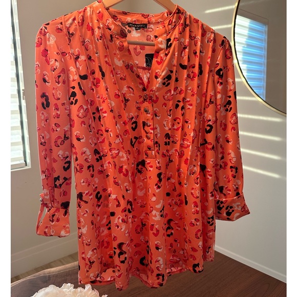 Ava & Grace | Tops | Nwt Ava And Grace Melon Petal Print Blouse Size S ...